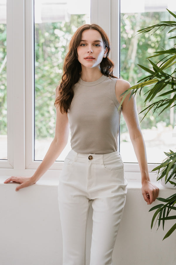 Core Essentials Tank Top in Ecru - First Stitch