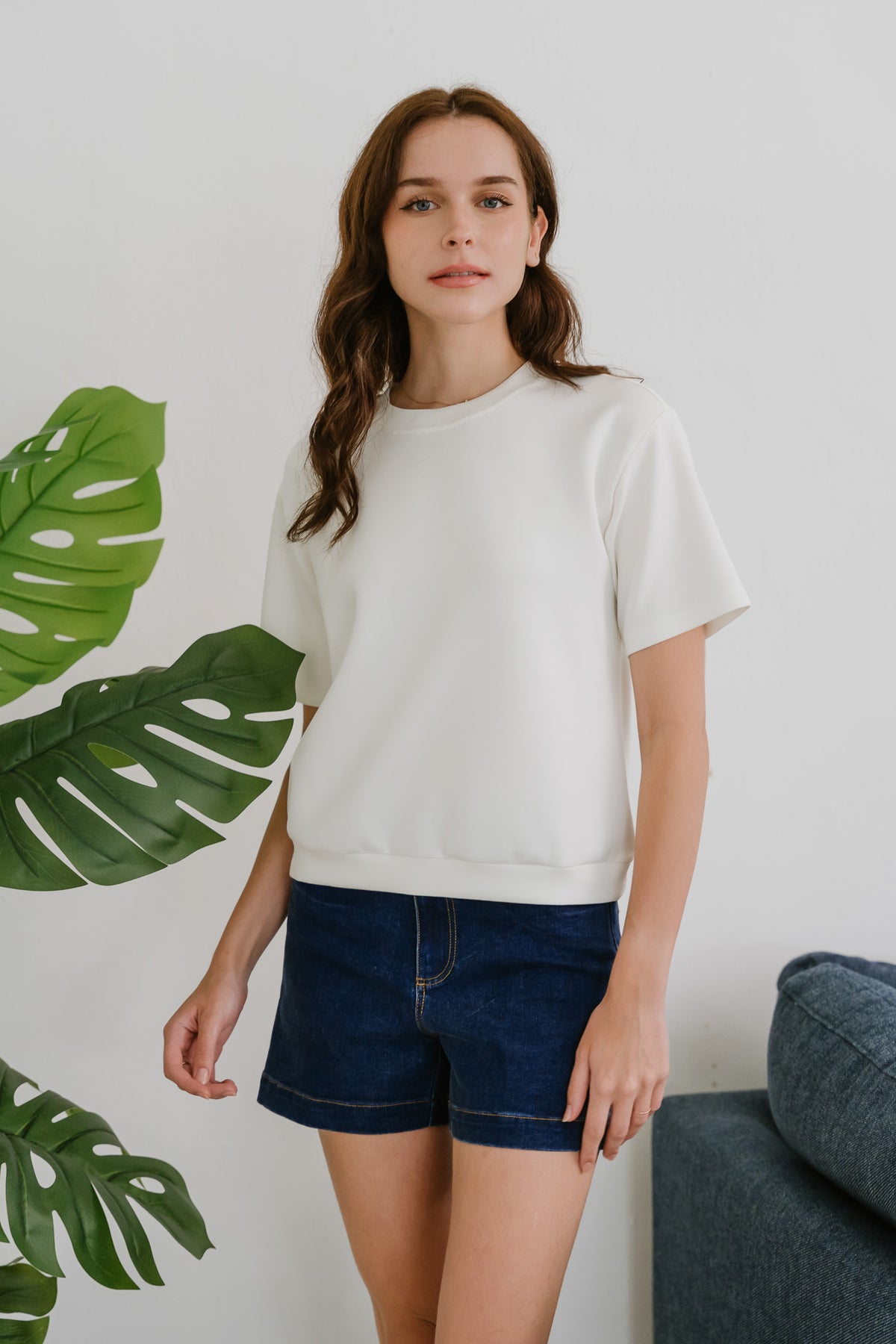 Core Essentials Boxy Tee in White – First Stitch