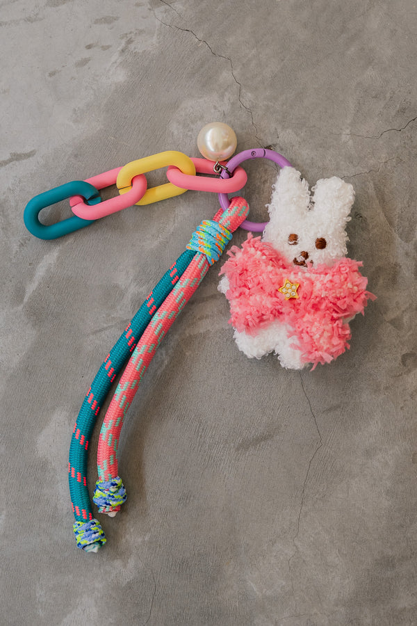 Pink Bunny Keychain - First Stitch